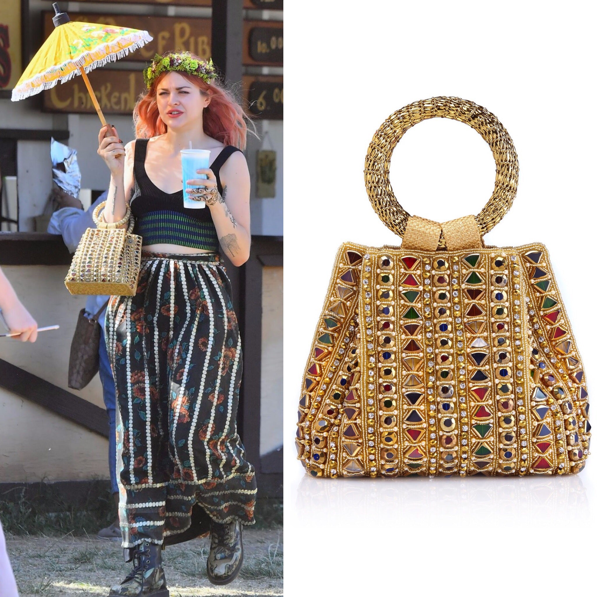 Rekha Reflect Handbag | Mae Cassidy | Frances Bean Cobain wears Mae ...